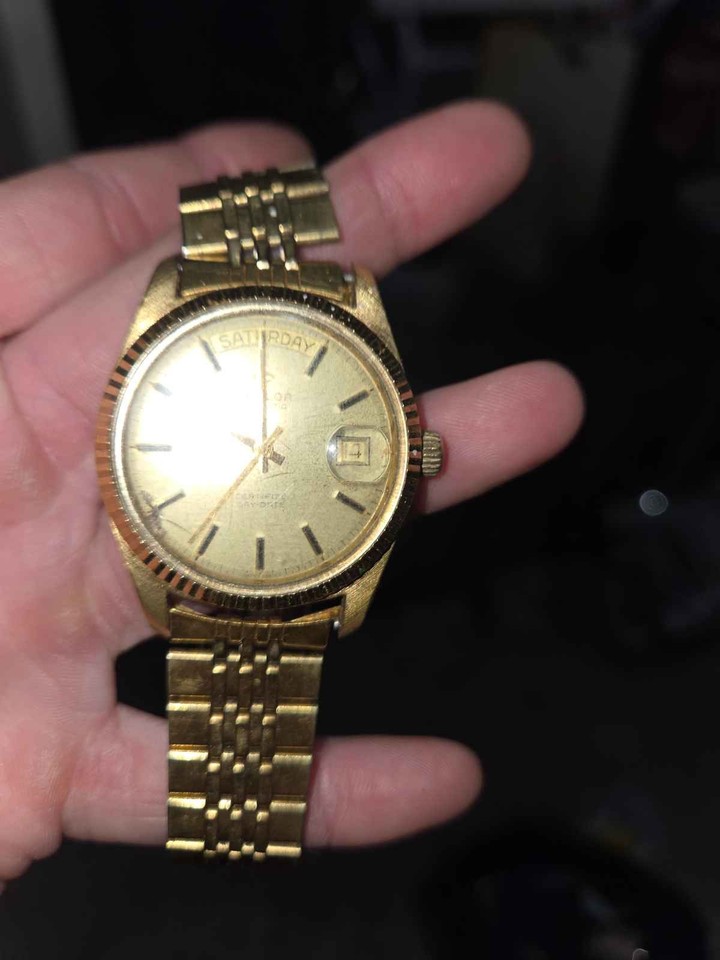 Baylor Automatic President Day Date Gold Tone Swiss Men Watch 36mm | eBay