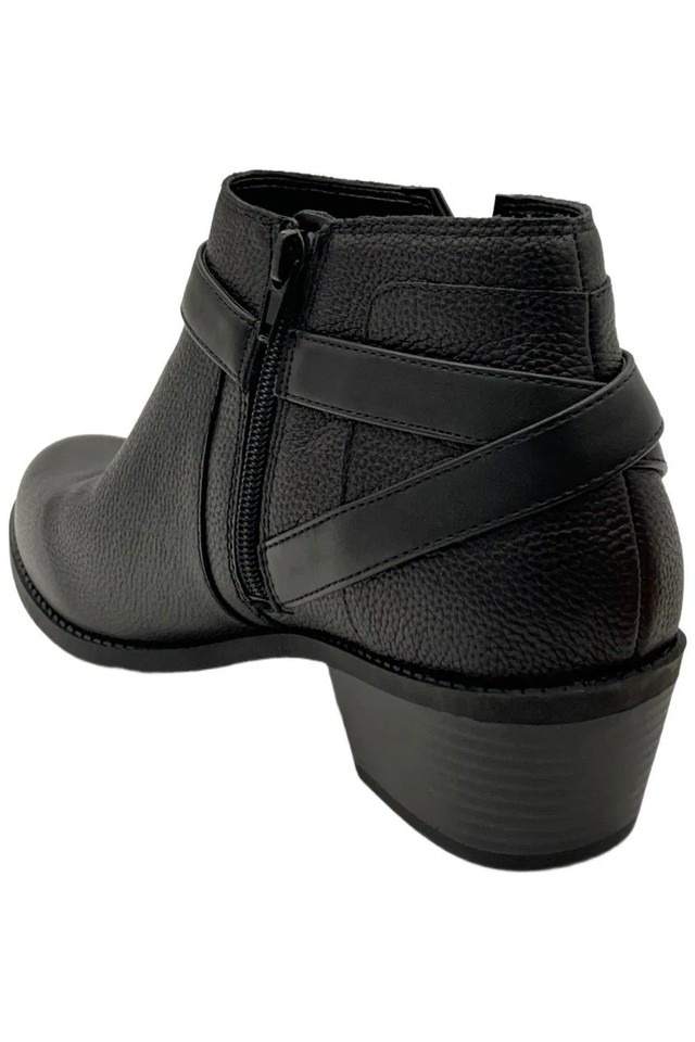 Vionic Women's Farrah Leather Ankle Boots Black Leather | eBay