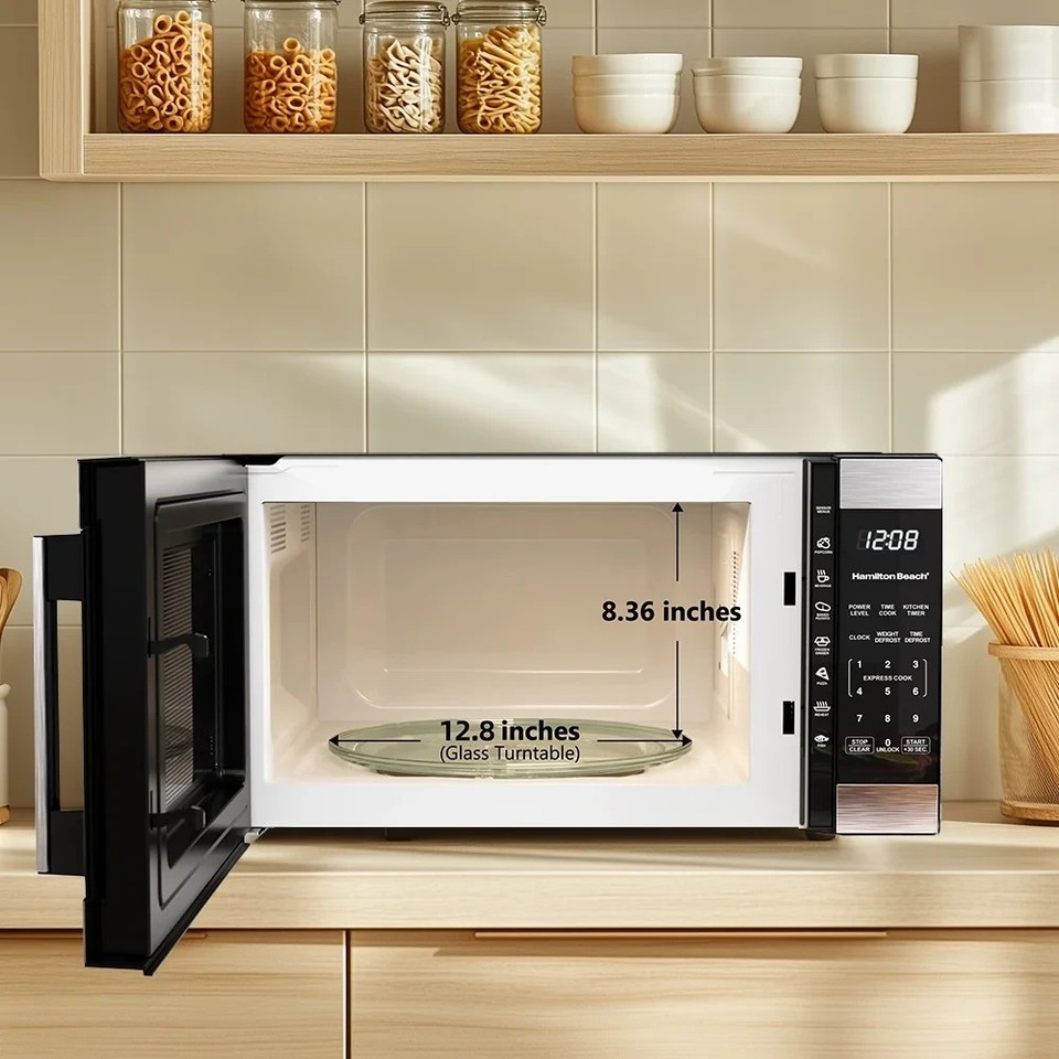 Hamilton Beach 1.6 Cu ft Sensor Cook Countertop Microwave Oven in ...