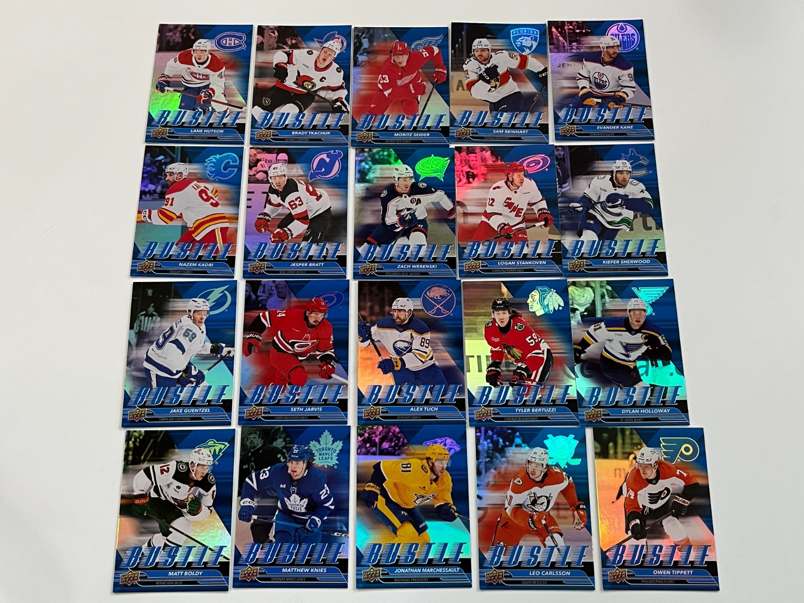 2025-26 UPPER DECK BUSTLE SET OF 20 - CARLSSON, BOLDY, BERTUZZI, HUTSON ...