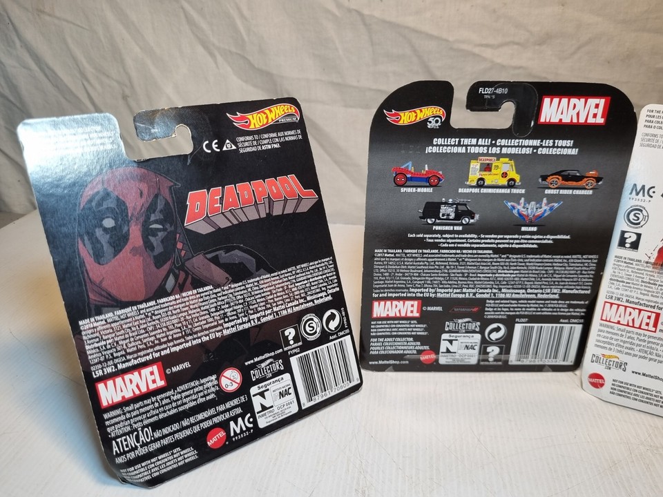 Bundle x4 - 1/64 Hot Wheels Premium Deadpool Chimichanga Truck Marvel ...