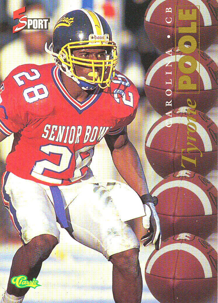 CLASSIC 5-SPORT Tyrone Poole RC PATRIOTS TITANS RAIDERS BRONCOS COLTS ...