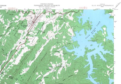 Blue Ridge Quadrangle Georgia 1946 USGS Topo Map 7.5 Minute Topographic ...