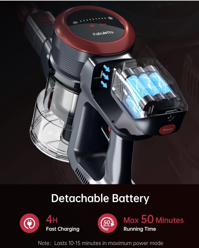 Cordless Vacuum Cleaner 6 in 1 Lightweight Stick Vacuum Cleaner LED ...