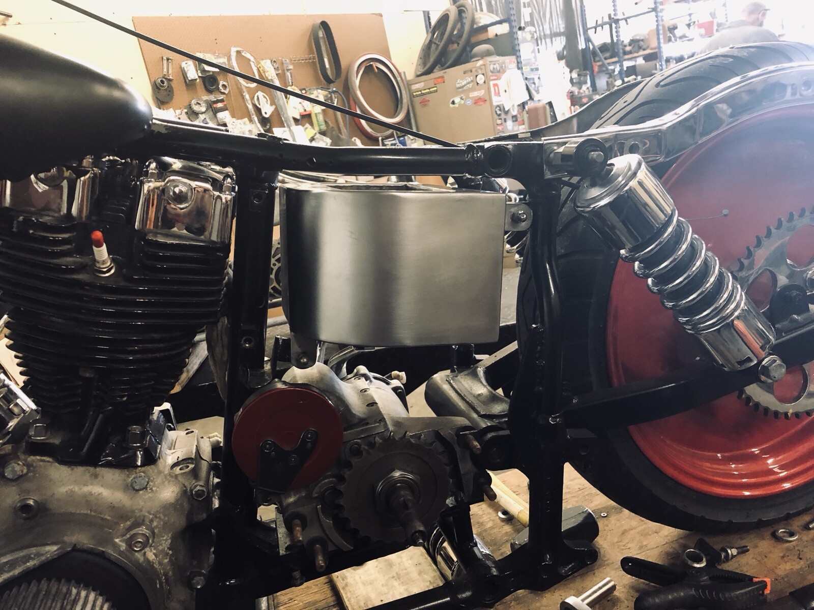 Harley Davidson Wrap Around Horseshoe Oil Tank Shovelhead Swingarm ...