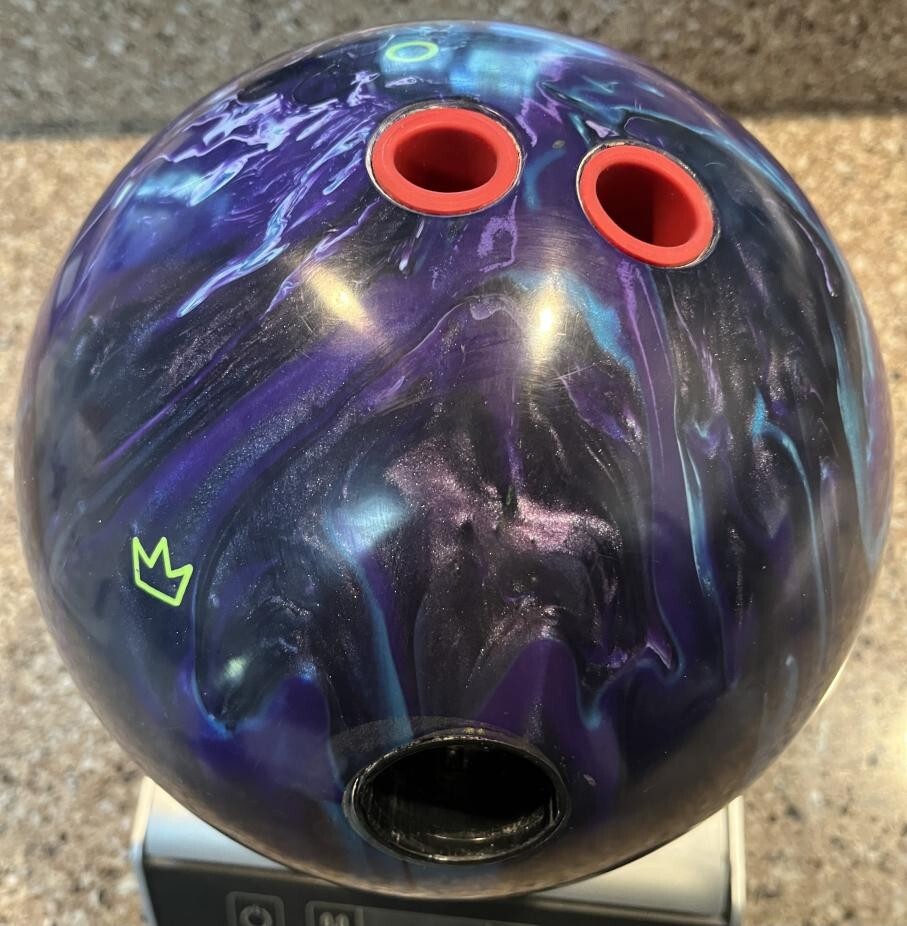 USED Brunswick Ethos Pearl Reactive Bowling Ball, Purple/Sky/Carbon, 15 ...