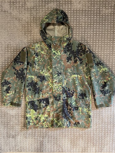 German Bundeswehr Army Jacket GoreTex Flecktarn Rain Jacket Small 44/46 ...