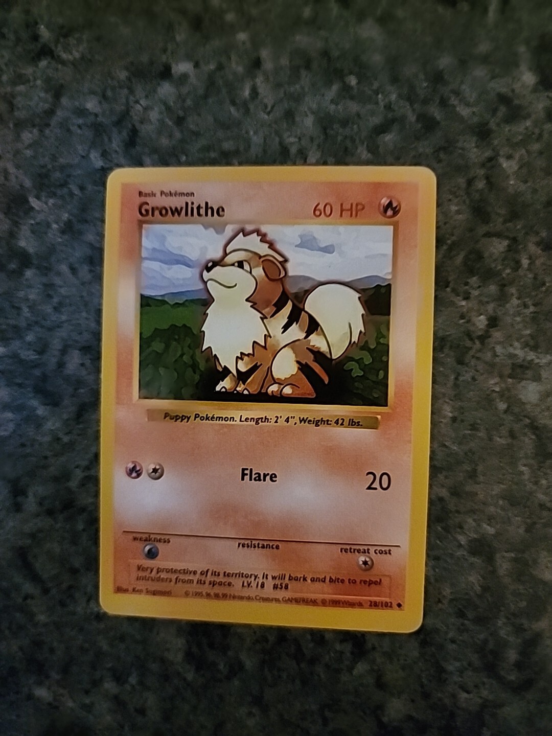 Growlithe 28/102 Shadowless Base Set Pokemon Card - LP | eBay