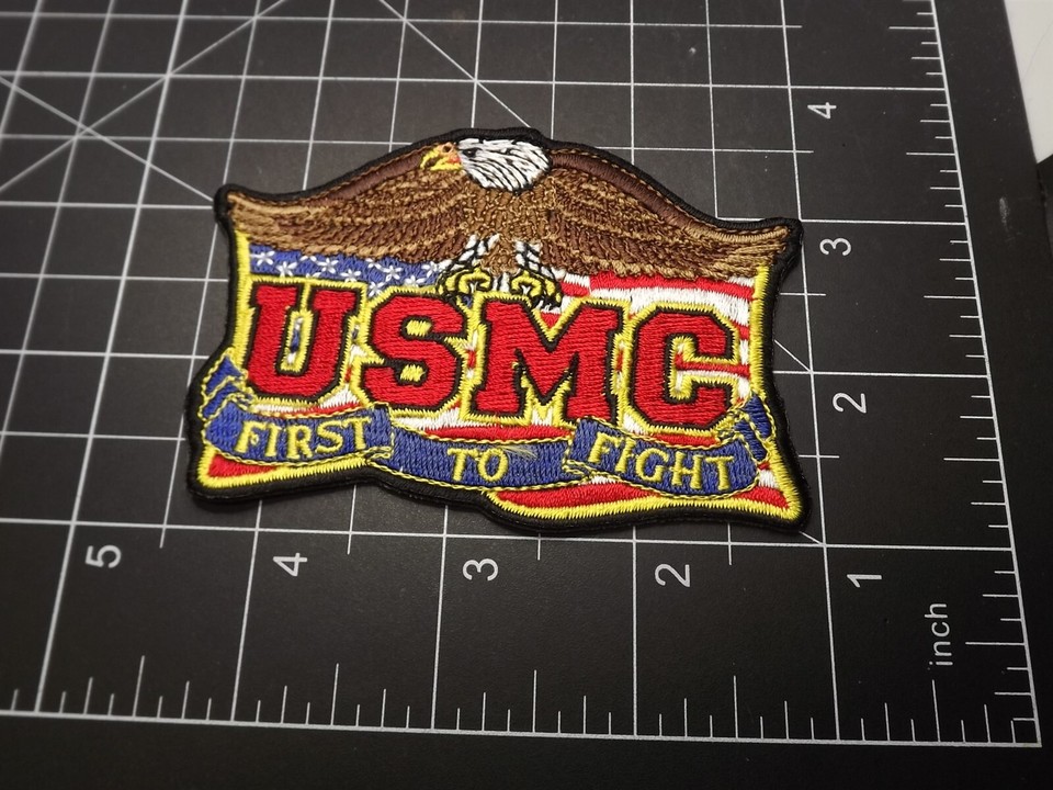 U.S. Marine Corps "FIRST TO FIGHT" PATCH BRAND NEW IRON-ON U.S.M.C. APPROVED | eBay