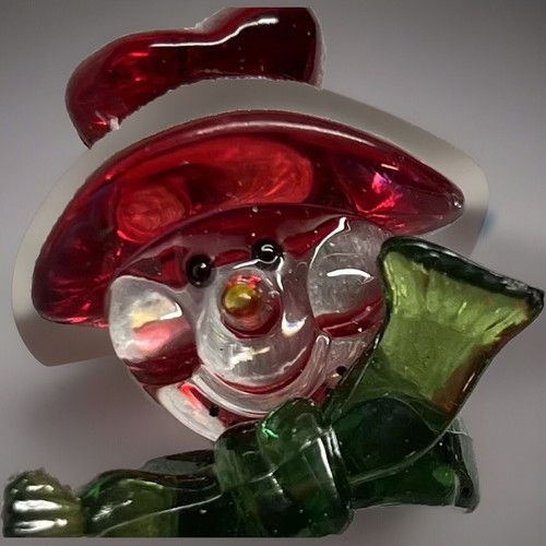 Vtg Crystal Glass Prism Christmas Tree Ornaments Snowman W/Stretch ...