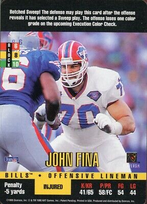 1995 Donruss Red Zone JOHN FINA BILLS | eBay