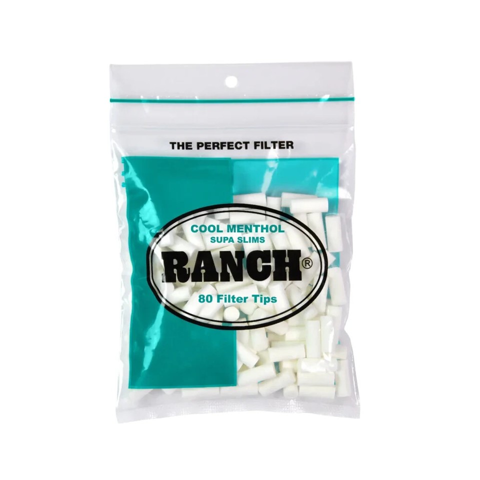 12 Bags Ranch COOL MENTHOL Supa Slims Filters, 80 Filters Per Bag | eBay