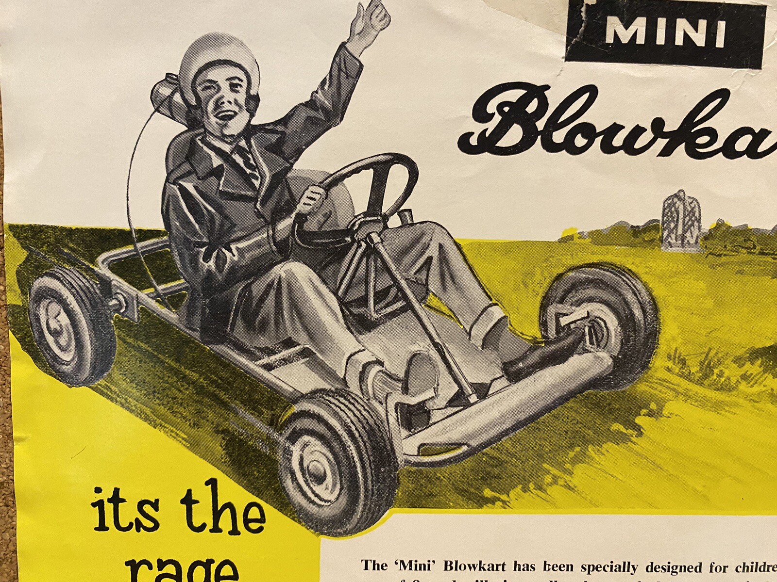 VINTAGE 1960s ORIGINAL MOTORISED GO-KART SALES BROCHURE BLOWKART ...