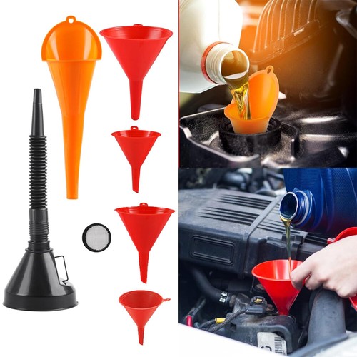 6PCS Plastic Different Size Funnel Set Kitchen Garden Oil Water Liquid ...