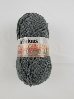 Patons Classic Pure New Wool Yarn Worsted DARK GREY MIX ~ 1 Skein ~ 3 ...