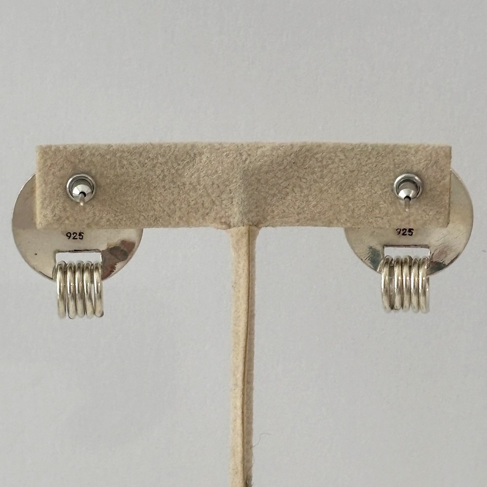 Sterling Silver Disc Earrings Pierced 925 Minimalist Modern ...