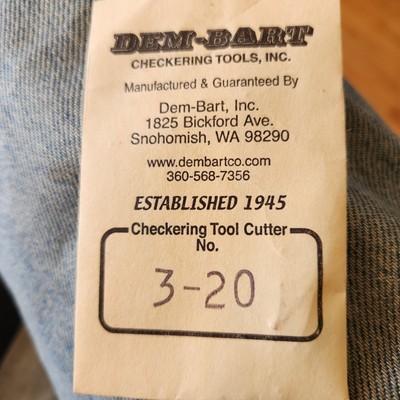 Dem-Bart Checkering Tool Cutter # 3-20 Gunsmith Stock | eBay