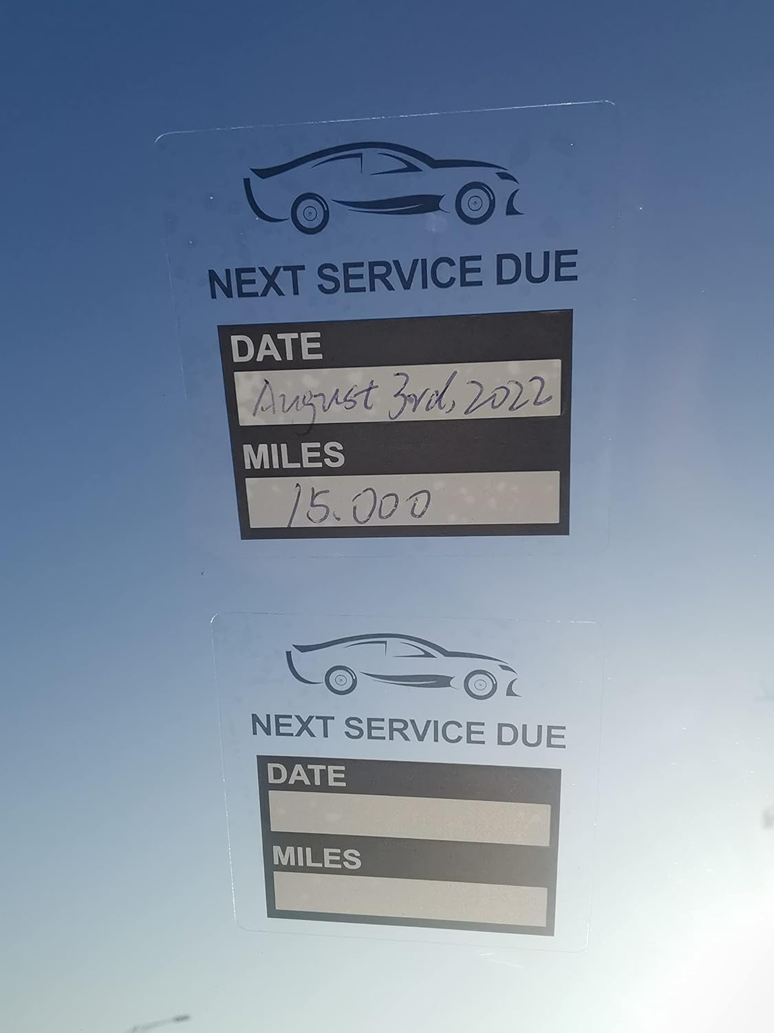 2X2 Inch 60 PCS "Next Service Due" Static Cling Labels Easy Remove Oil ...