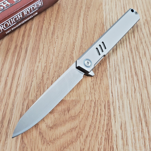 Rough Ryder Linerlock Folding Knife 2.75" D2 Tool Steel Blade Stainless Handle | eBay