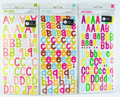 AMERICAN CRAFTS REMARKS LETTER STICKER BOOK PATCHWORK 664 PIECES 8 ...