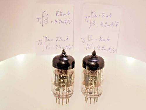 2 x 6N1P MATCHED PAIR STRONG 6N1P-V 6922/6DJ8 1965y NOVOSIBIRSK TUBE ...