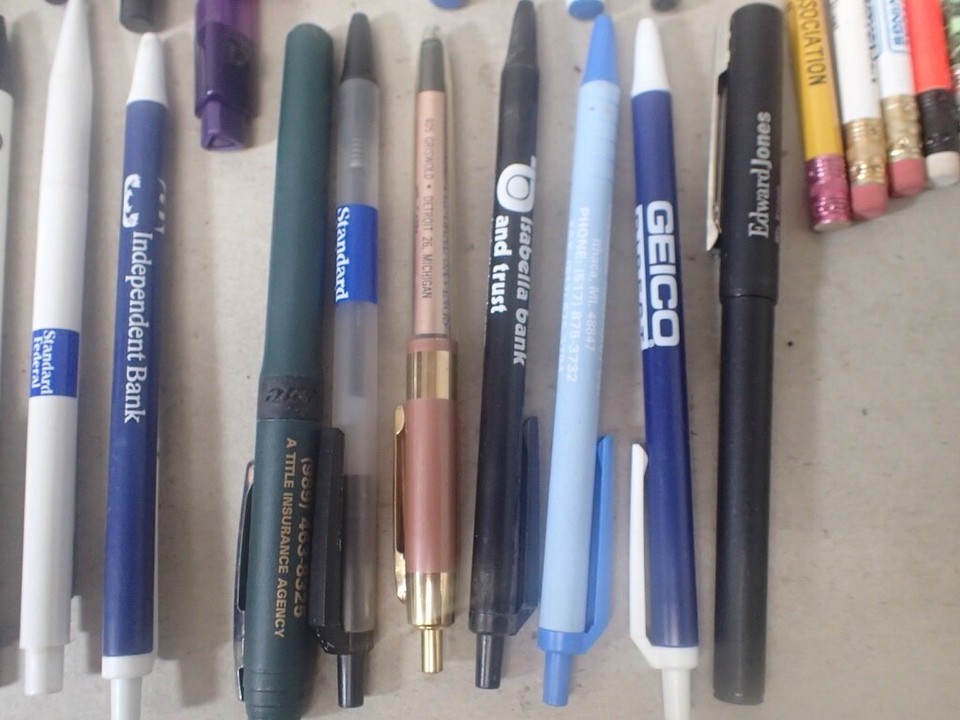Lot (49) Vtg Advertising Ball Point Pens Pencils Banking Insurance ...