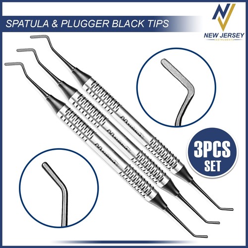 3Pcs Dental Composite Filling Instruments Spatula & Plugger Mate Black ...