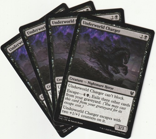 4 MAGIC The Gathering DUNDERWORLD CHARGER Black Creature PLAYSET THB/EN ...
