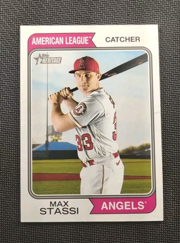Max Stassi 2023 Topps Heritage Angels Team Name SSP 1:8,810 Packs #115 ...