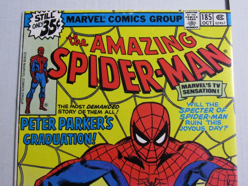 AMAZING SPIDER MAN #185 9.2 PETER PARKER GRADUATION Newsstand 1978 ...