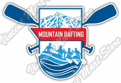 Rafting River Raft Mountain Whitewater Car Bumper Vinyl Sticker Decal 5 ...