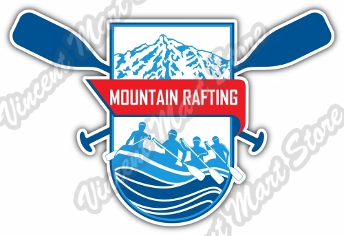 Rafting River Raft Mountain Whitewater Car Bumper Vinyl Sticker Decal 5 ...