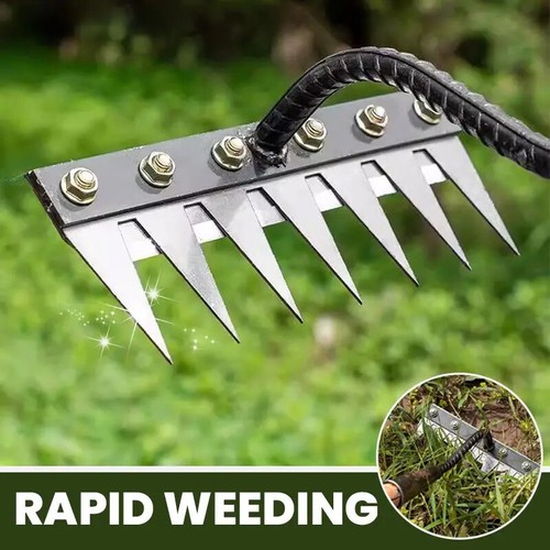 Garden Hand Rake Farm Tool Weeding Nail Harrow Metal Harrow Garden ...