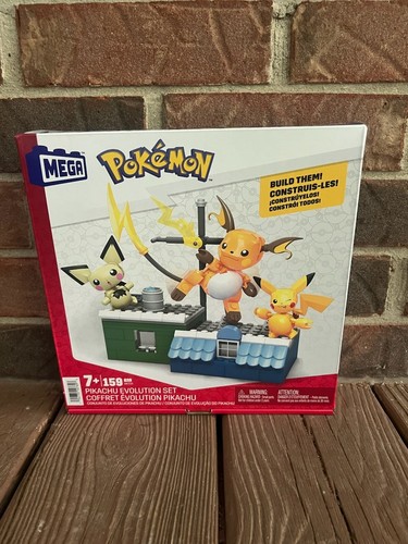 BRAND NEW-MEGA Pokémon Building Kit-PIKACHU EVOLUTION SET (159 Pieces ...