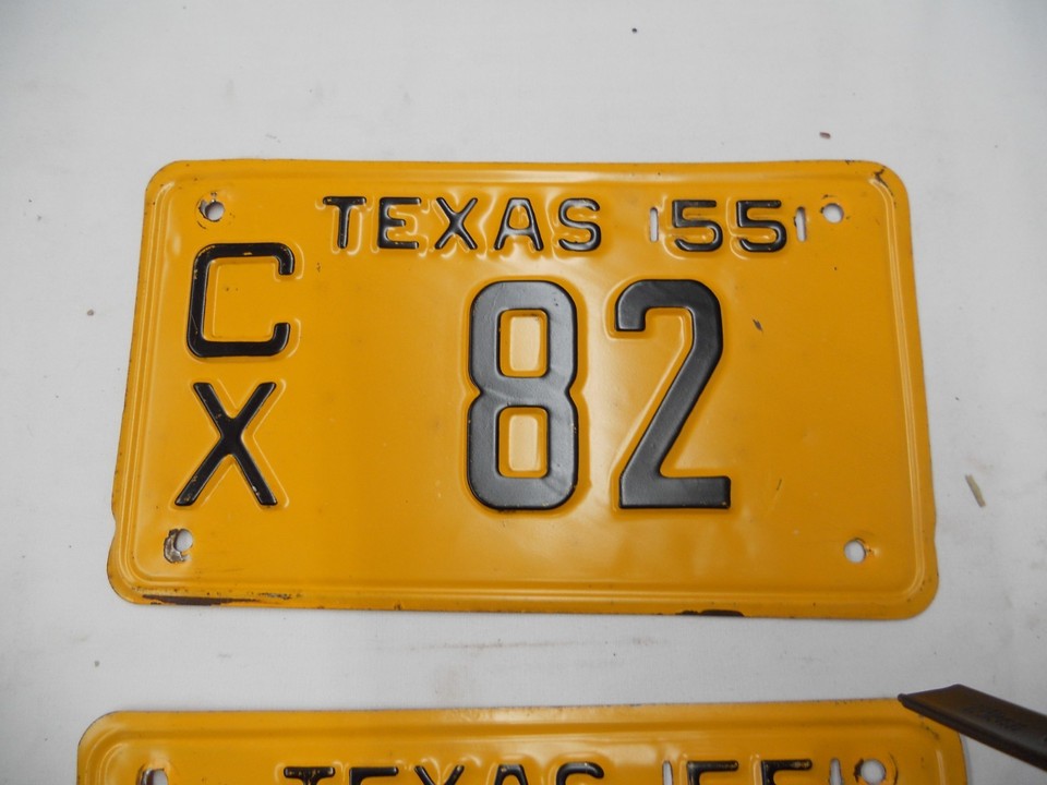 Texas license plates. 1955 First design. CX82 | eBay