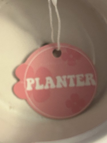 NEW White Ceramic Planter With PINK BOW | eBay