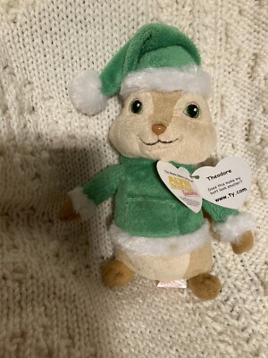 Ty Beanie (Alvin & The Chipmunks) HOLIDAY THEODORE Santa Hat New w/tag ...