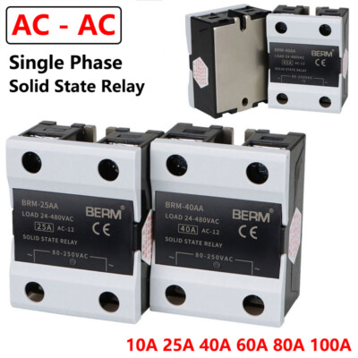 10-100 Amp Single Phase BRM Solid State Relays Module AC 80V-250V to AC ...