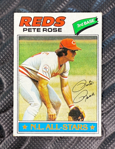 1977 Topps baseball card #450 Pete Rose Excellent Cincinnati Reds 3rd ...