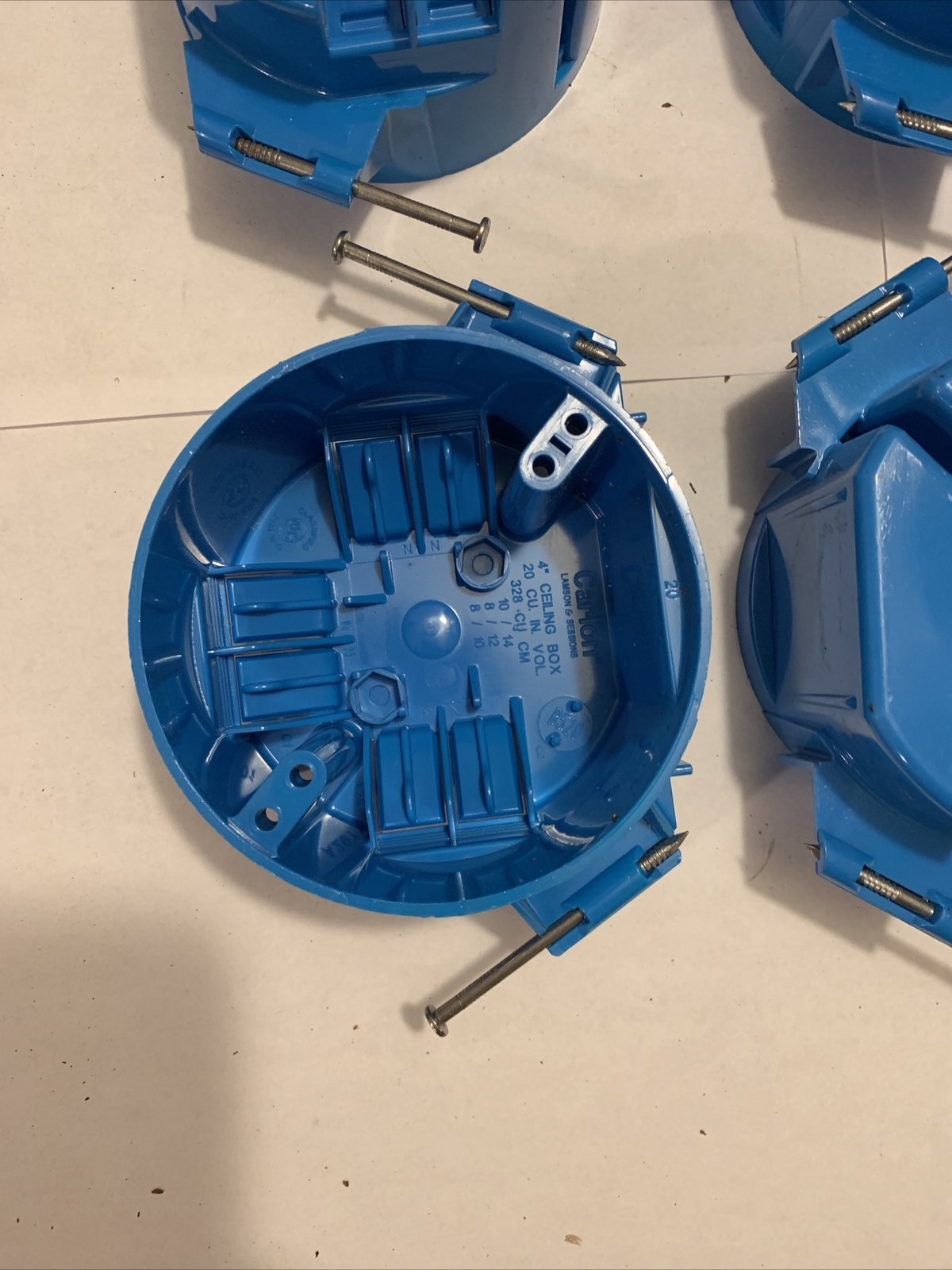 Carlon Nail Mounting Polycarbonate Ceiling Box Blue 1-Gang 4" B520A-UPC ...