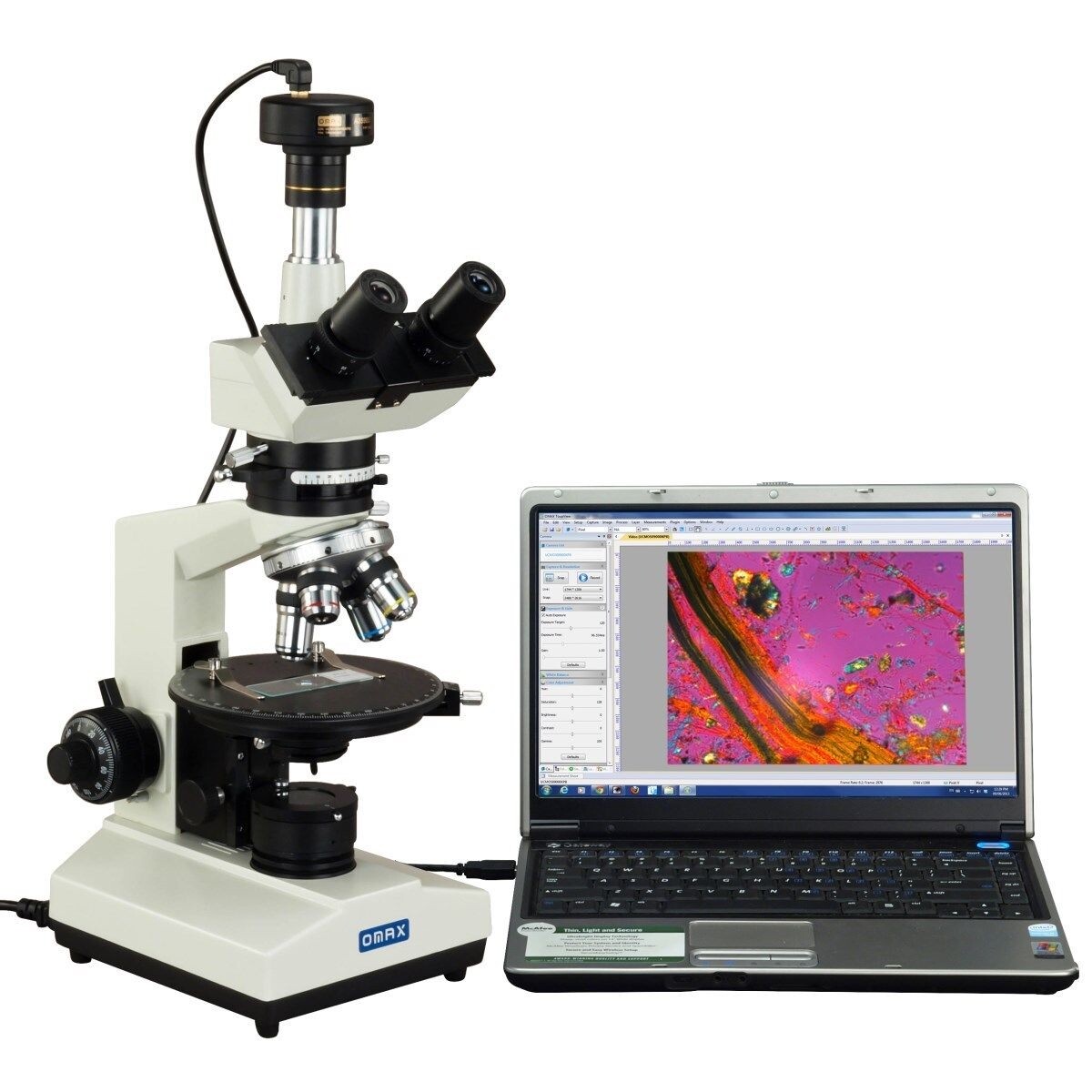 Купить OMAX 40X-1500X Polarizing Trinocular Microscope with Bertrand ...