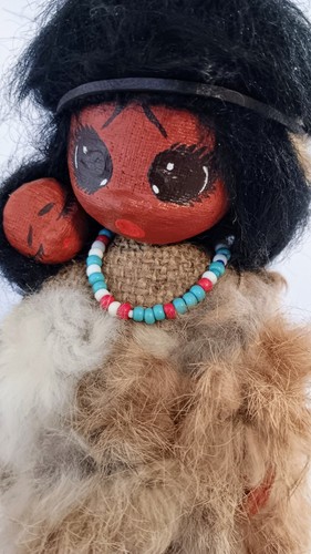 Vintage Native American Paper Mache Doll With Baby Folk Ethnic ...