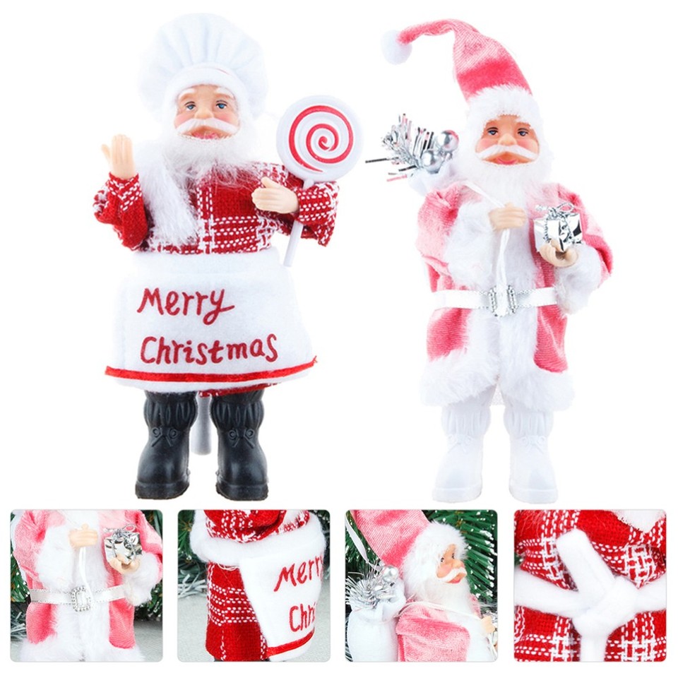 2 Pcs Decoration Ornaments Christmas Santa Clause Party Supplies | eBay UK