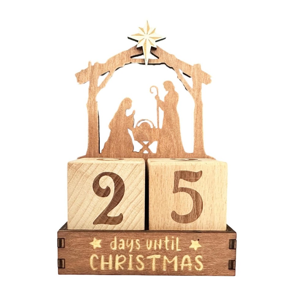 Days until Christmas Advent Calendar Tabletop Calendar for Countertop ...