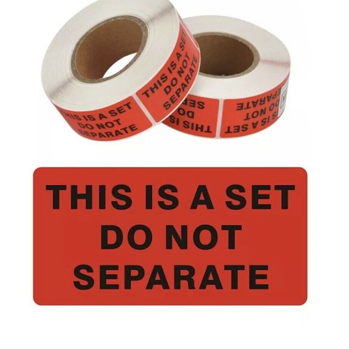Packaging Label 1"x2" Red Warning Stickers "This Is a Set Do Not ...