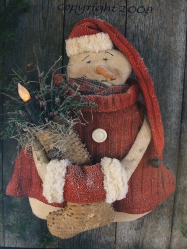 PATTERN Primitive SNOWMAN MUFFY Doll & STOCKING - Olde Homestead Barn ...