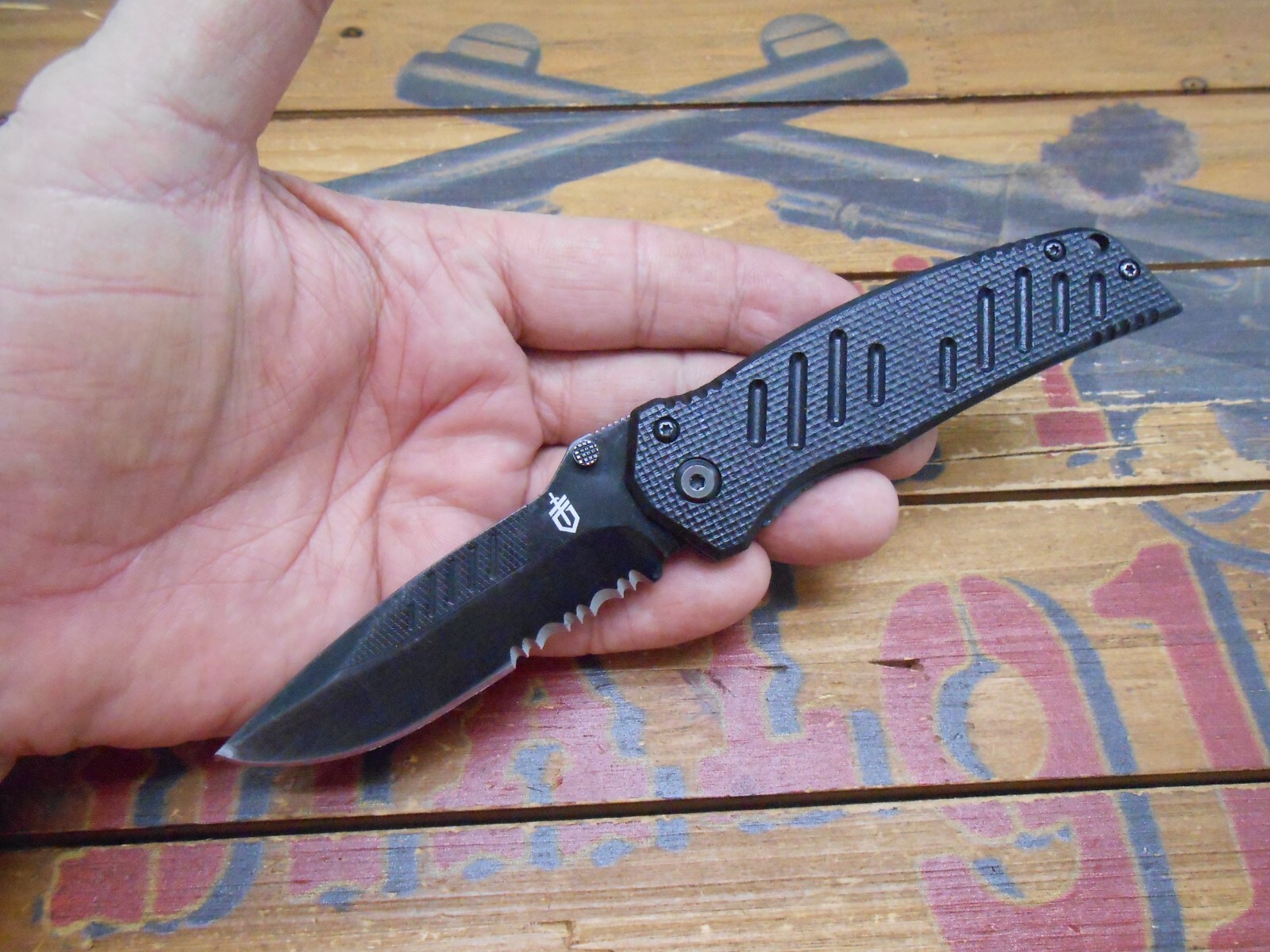 Gerber Swagger Pocket Knife Frame Lock Combo Edge Blade | eBay