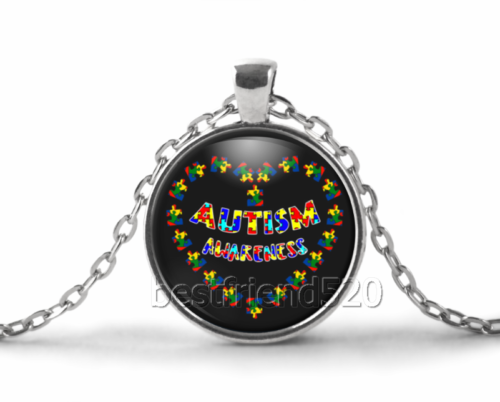 AUTISM AWARENESS pendant Sterling Silver 925 chain 20" necklace FREE ...