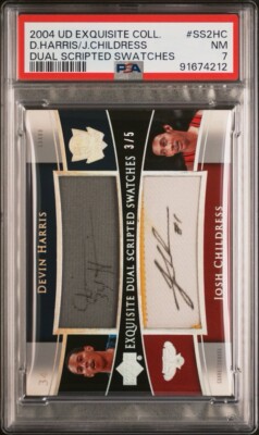 2004 UD Exquisite Devin Harris Josh Childress Scripted Swatches Auto /5 ...