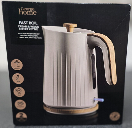 Kettle Cream & Wood Effect Fast Boil 1.7L Kitchen Appliance 3000W | eBay